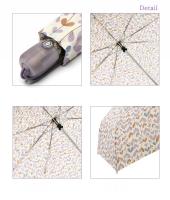 China Colorful Leaf Pattern 8mm Metal Shaft Foldable Umbrella For Women for sale