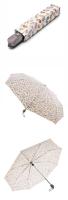 China Colorful Leaf Pattern 8mm Metal Shaft Foldable Umbrella For Women for sale