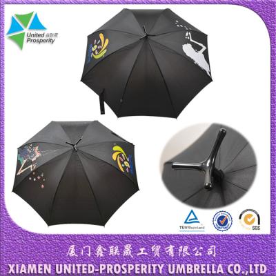 China Custom Colour Changing Umbrella with Logo Printing 8mm Metal Shaft Auto Open for sale