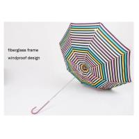 China Colorful Stripe Waterproof Pongee Compact Golf Umbrella 27