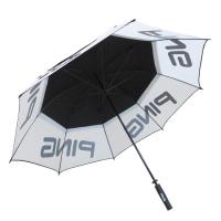 China Custom Printed 27 Inch Two Layer Polyester Windproof Golf Umbrella for sale