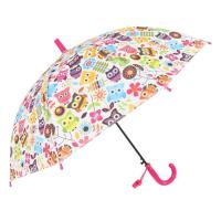 China Owl Printing Fiberglass Frame Pongee Child Size Umbrella for sale