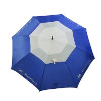 China 68 Inch Pongee 190T Branded Golf Umbrella Fiberglass Shaft Auto Open for sale