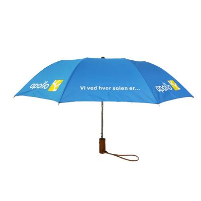 China Custom 2 Fold Pongee UV Golf Umbrella 21 Inch Windproof Auto Open for sale