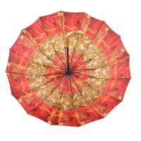 China 29 Inch Satin Fabric 16K Straight Umbrella with J Handle - Automatic Open Fiberglass Frame 670g for sale