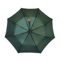 China 8 Ribs Manual 3 Folding Umbrella With Wooden Handle for sale