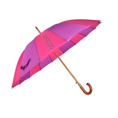 China PAHS Automatic Open Wooden Handle Large Golf Umbrella Windproof for sale