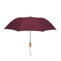 China Wooden Handle Pongee Fabric Self Folding Umbrella for sale
