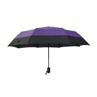 China Windproof 3 Folding Automatic Travel Umbrella 97cm Open Diameter 190T Pongee for sale