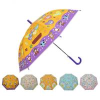 China Custom Cartoon POE Automatic Open Kids Umbrella 21 Inches Fiberglass Frame for sale