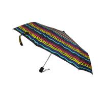 China Heat Transfer Printing Pongee 190T Folding Umbrellas With Stripe Design for sale