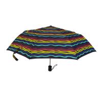 China Heat Transfer Printing Pongee 190T Folding Umbrellas With Stripe Design for sale