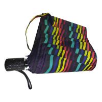China Heat Transfer Printing Pongee 190T Folding Umbrellas With Stripe Design for sale