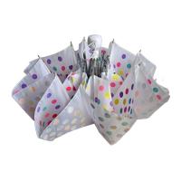 China 8mm Metal Shaft Pongee Fabric 3 Fold Umbrella SGS with Colorful Dots Auto Open for sale
