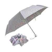 China 8mm Metal Shaft Pongee Fabric 3 Fold Umbrella SGS with Colorful Dots Auto Open for sale