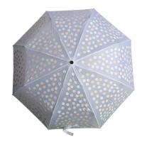 China 8mm Metal Shaft Pongee Fabric 3 Fold Umbrella SGS with Colorful Dots Auto Open for sale