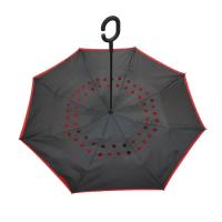 China Double Layer Reversed Storm Umbrella 23inch 8 Panels Auto Open C Hook Handle for sale