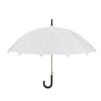 China 27 Inch 16K Windproof Hook Handle Umbrella Custom Logo Fiberglass Frame for sale