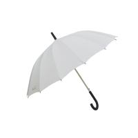 China 27 Inch 16K Windproof Hook Handle Umbrella Custom Logo Fiberglass Frame for sale