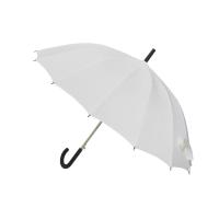 China 27 Inch 16K Windproof Hook Handle Umbrella Custom Logo Fiberglass Frame for sale
