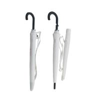 China 27 Inch 16K Windproof Hook Handle Umbrella Custom Logo Fiberglass Frame for sale