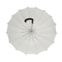 China 27 Inch 16K Windproof Hook Handle Umbrella Custom Logo Fiberglass Frame for sale