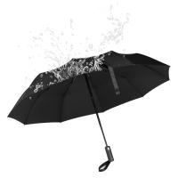China 12 Panels Business Pongee Automatic Three Fold Umbrella 23 Inch Metal Frame Custom Logo for sale