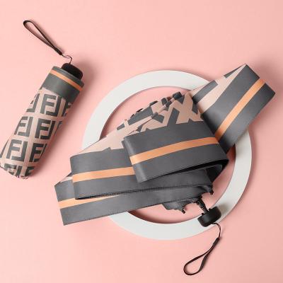 China Mini UV Protection Ultra Light Compact Folding Umbrella Pongee Fabric for sale