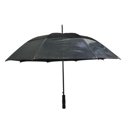 China Auto Open Pongee 190T Windproof Golf Umbrellas With Transparent Panel for sale