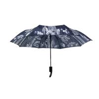 China Auto Open Close Unbreakable Metal Ribs Storm Umbrella Silk Screen Printing for sale