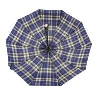 China Check Pattern Three Folding Umbrella Auto Open Close 8mm Metal Shaft for Men for sale