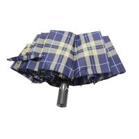 China Check Pattern Three Folding Umbrella Auto Open Close 8mm Metal Shaft for Men for sale
