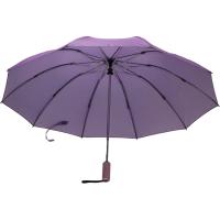 China BSCI Approved Purple Three-Fold Automatic Umbrella with 8mm Metal Shaft and Waterproof Polyester Fabric for sale