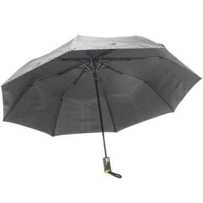 China 8mm Metal Shaft 3 Folding Umbrella Black Color Windproof Automatic Open Close for sale