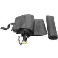China 8mm Metal Shaft 3 Folding Umbrella Black Color Windproof Automatic Open Close for sale
