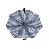 China BSCI Auto Open 3 Folds Umbrella 21 Inch Wooden Handle Promotional for sale