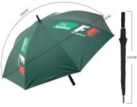 China 130cm Manual Open EVA Handle Fiberglass Ribs RPET Pongee Golf Umbrella for sale