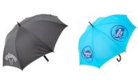 China 130cm Manual Open EVA Handle Fiberglass Ribs RPET Pongee Golf Umbrella for sale