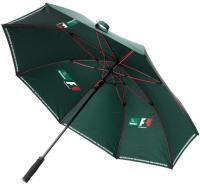 China 130cm Manual Open EVA Handle Fiberglass Ribs RPET Pongee Golf Umbrella for sale
