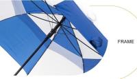 China RPET Pongee Double Canopy Golf Umbrella 130cm Auto Open Fiberglass Ribs for sale