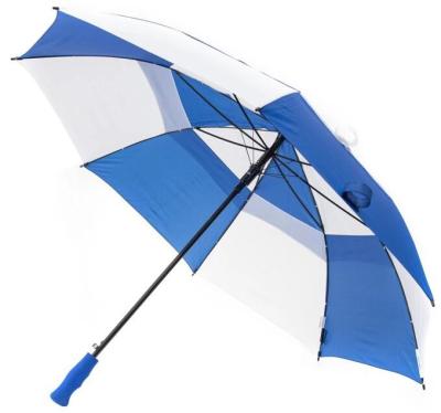 China RPET Pongee Double Canopy Golf Umbrella 130cm Auto Open Fiberglass Ribs for sale