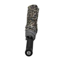 China Auto Open Manual Close 3 Folding Leopard Print Umbrella 8mm Metal Shaft for sale