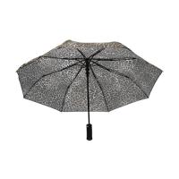 China Auto Open Manual Close 3 Folding Leopard Print Umbrella 8mm Metal Shaft for sale