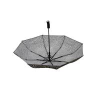 China Auto Open Manual Close 3 Folding Leopard Print Umbrella 8mm Metal Shaft for sale