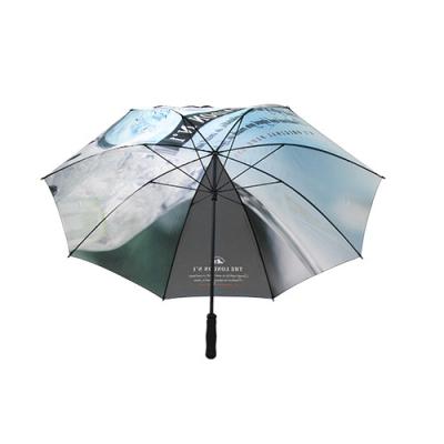 China 8mm Metal Shaft Auto Open Golf Umbrella with Digital Printing 60 Inch Arc for sale