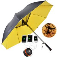 China 190T Pongee Summer Blast Umbrella Fan With Plastic Handle for sale