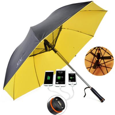 China 190T Pongee Summer Blast Umbrella Fan With Plastic Handle for sale