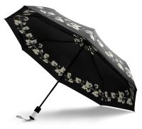 China 21in 190T Pongee Automatic Three Folding Umbrella With Logo Printing for sale
