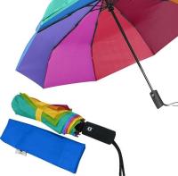 China SGS Auto Open and Closed Fiberglass Ribs Rainbow Umbrella 21x8K 190T Pongee for sale