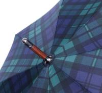China 103cm 190T Pongee Gingham Wooden J Stick Umbrella for sale